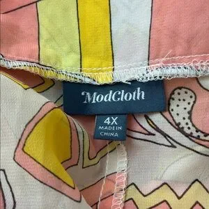 Modcloth | Pants & Jumpsuits | Modcloth Size 4x Paisley Groovy Chiffon ...